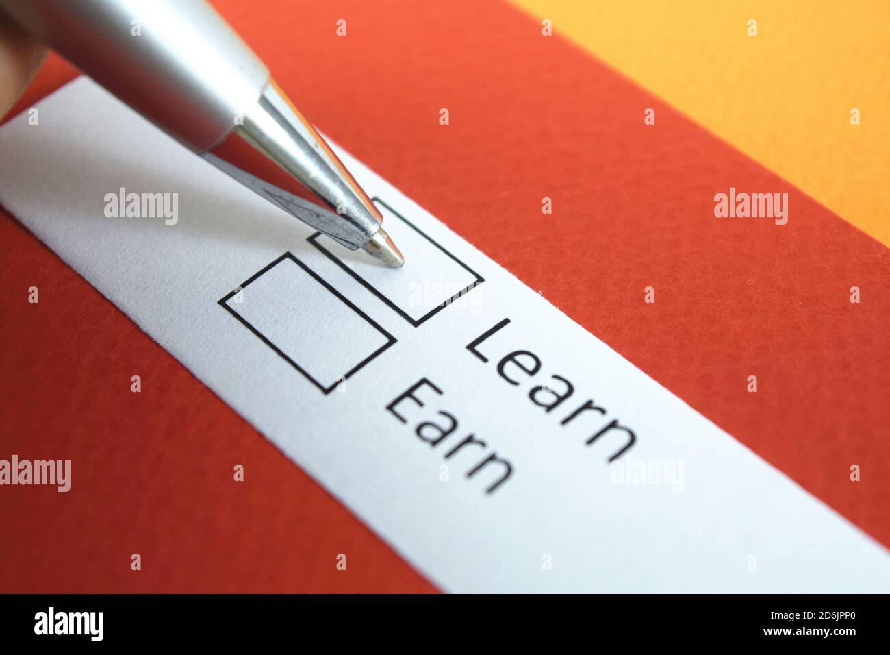 Learn or Earn? Learn Stock Photo - Alamy