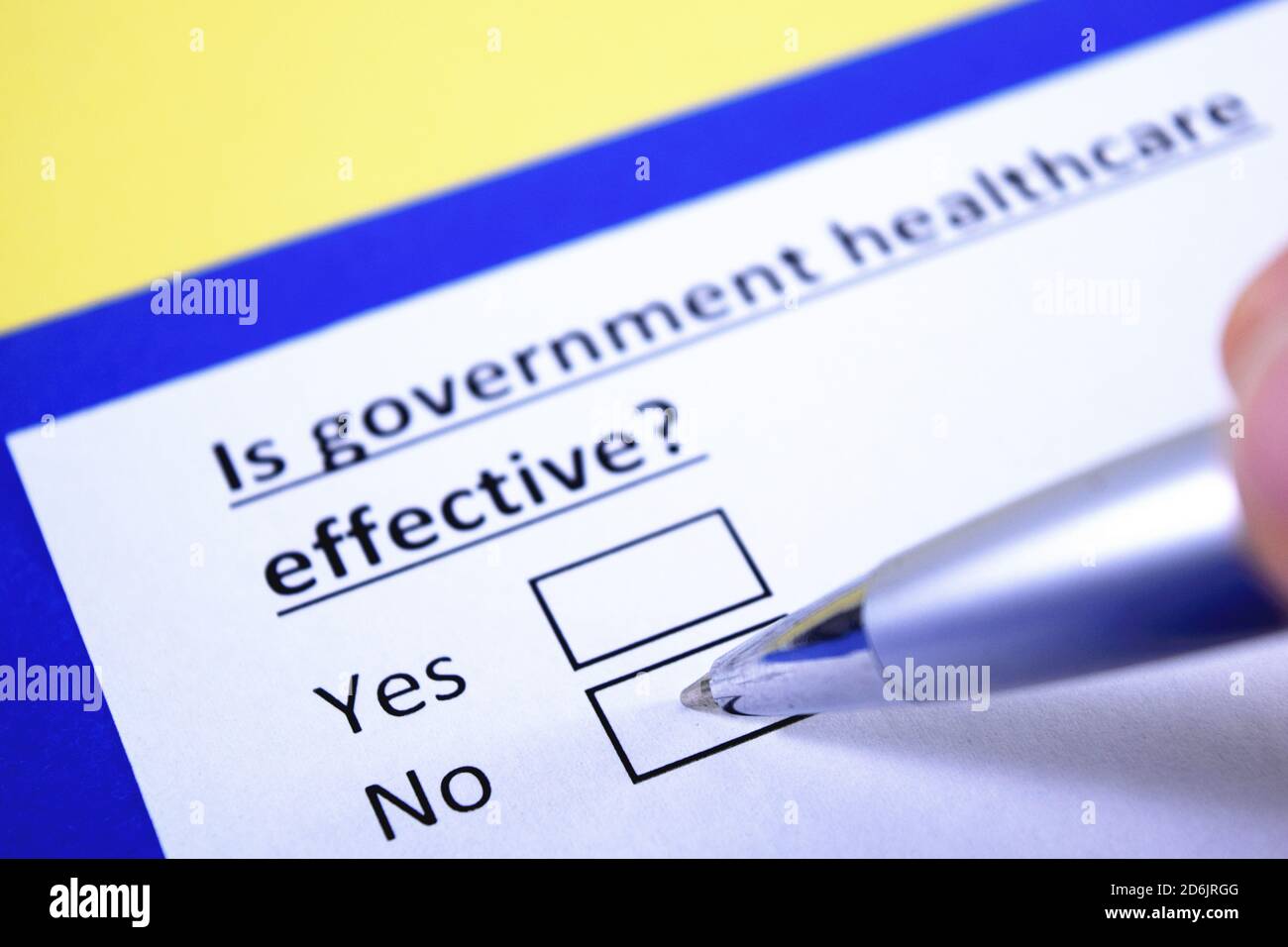 Is government healthcare effective? Yes or no Stock Photo - Alamy
