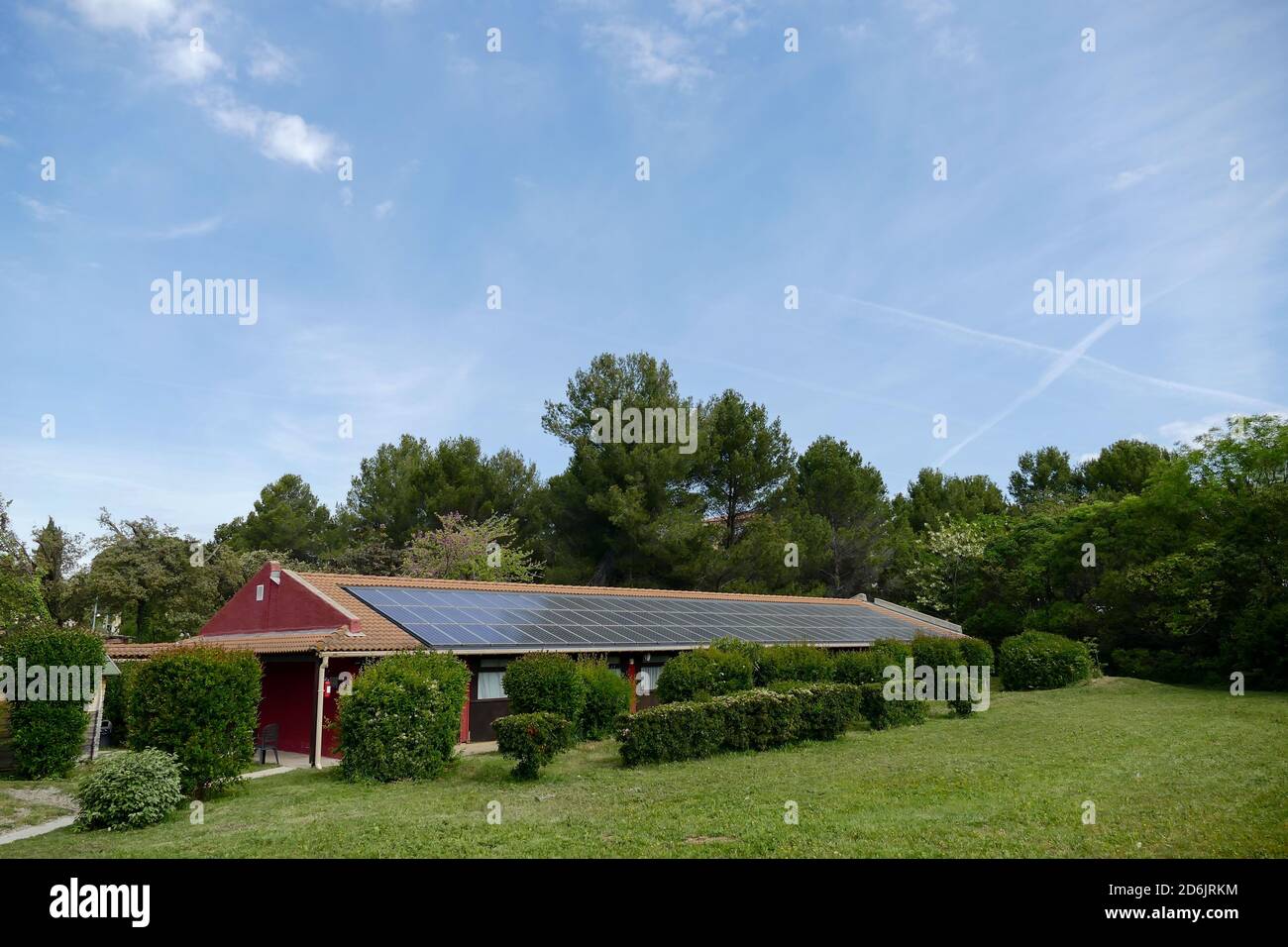 House roof with a solar panels on top Stock Photo - Alamy