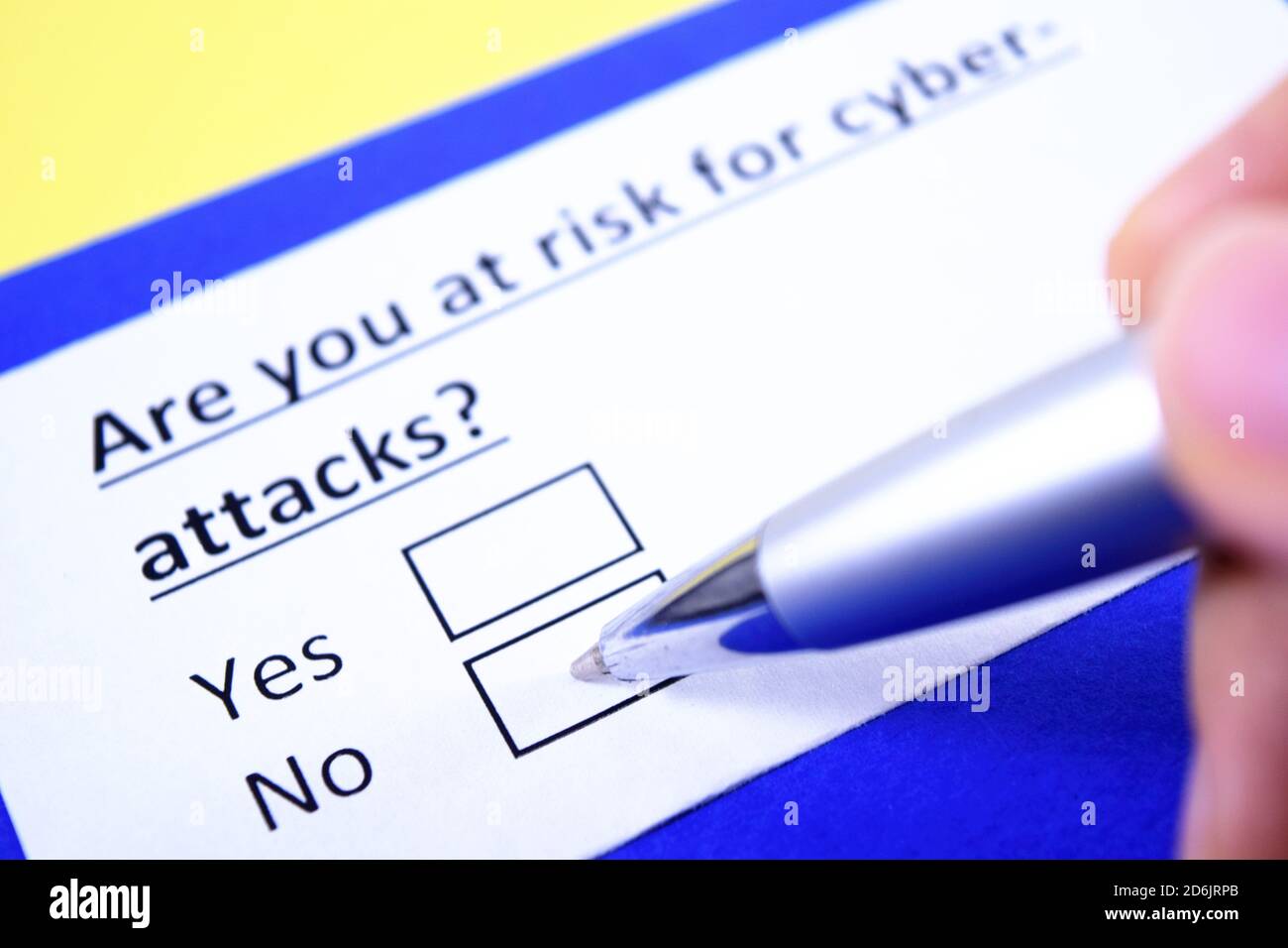 Are you at risk for cyber attacks? Yes or no Stock Photo - Alamy