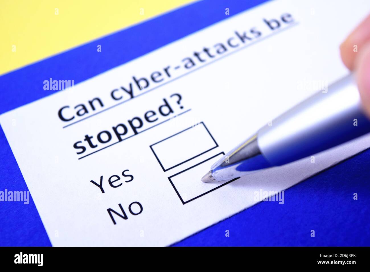 Can cyber-attacks be stopped? Yes or no Stock Photo - Alamy