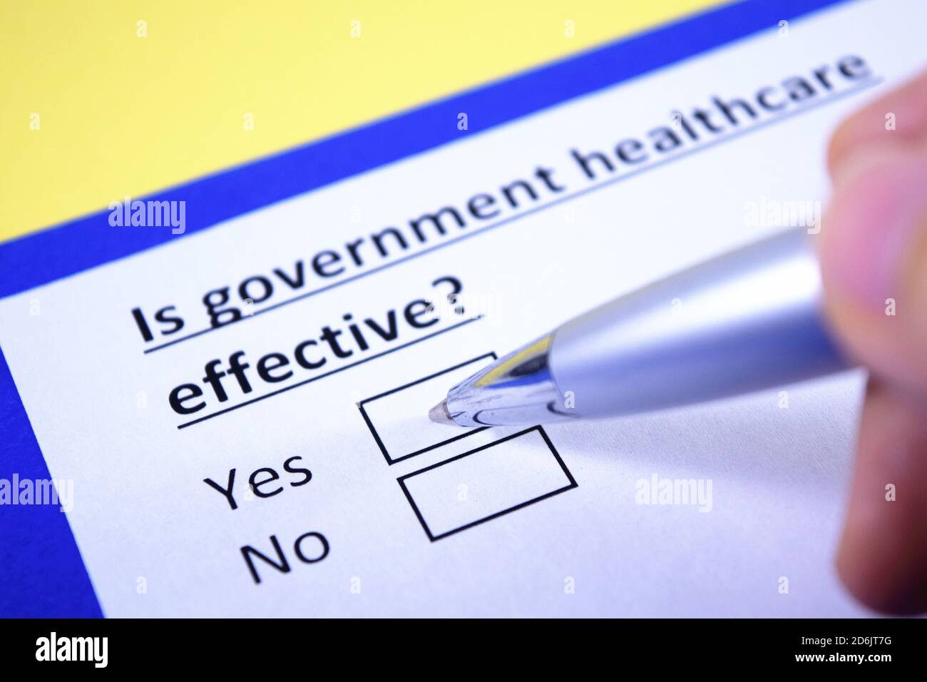Is government healthcare effective? Yes or no Stock Photo - Alamy