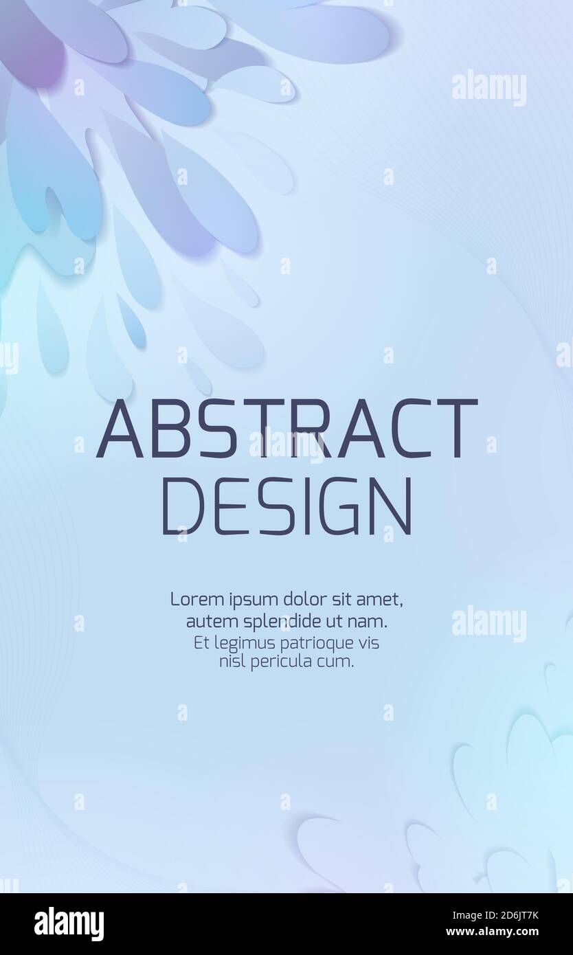 Vertical banner with paper multilayer bursts of water and drops, cut ...