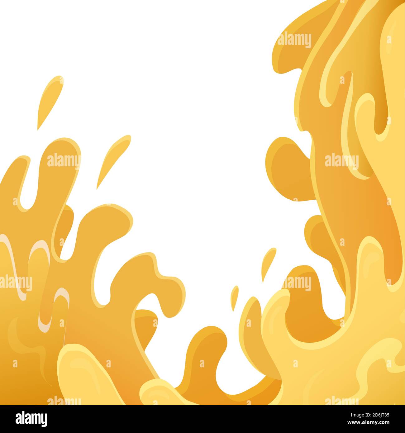 Juicy waves of juice. Streams and drops of water. Vector nectar splash ...