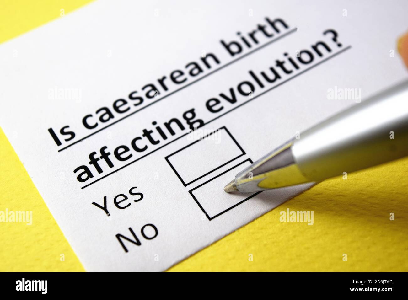 Is caesarean birth affecting evolution? Yes or no Stock Photo - Alamy