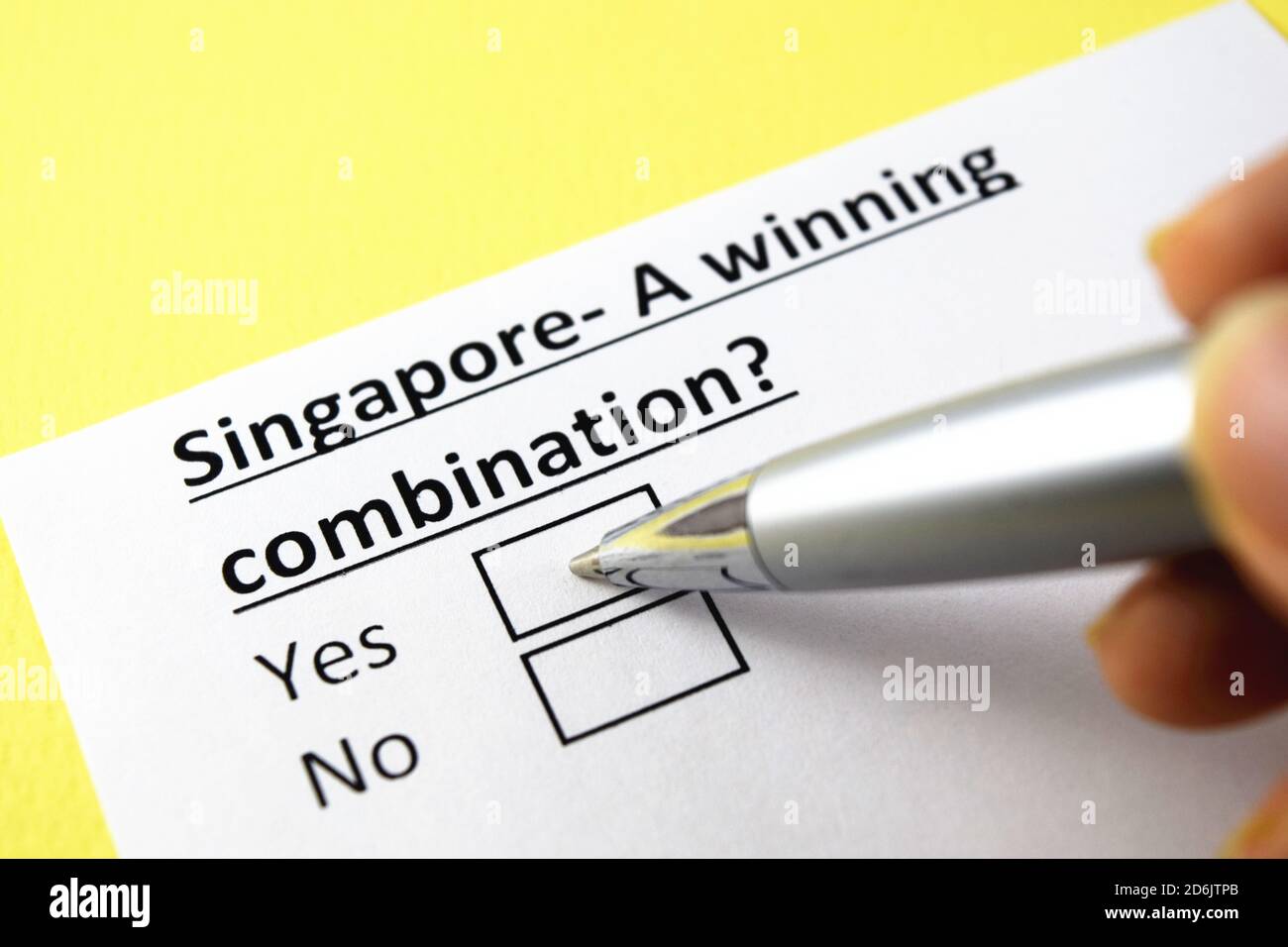 Singapore- A winning combination? Yes or no Stock Photo - Alamy