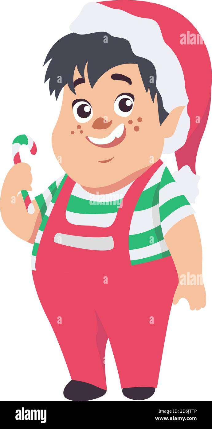 Little cute elf character isolated on white background. Christmas ...