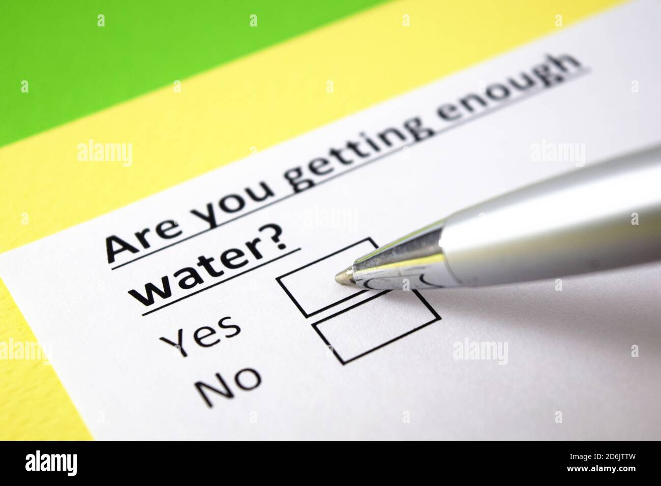 Are you getting enough water? Yes or no Stock Photo - Alamy