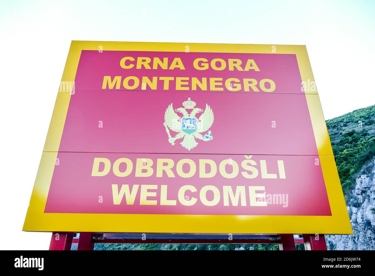 Road Sign Border, between Montenegro and Croatia border Stock Photo - Alamy