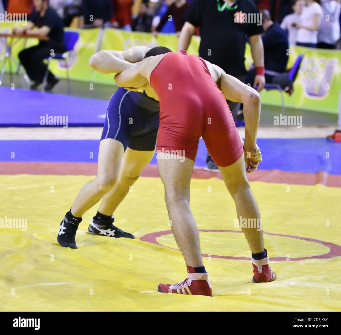 Orenburg, Russia - March 15-16, 2017: Young men compete in the sports ...