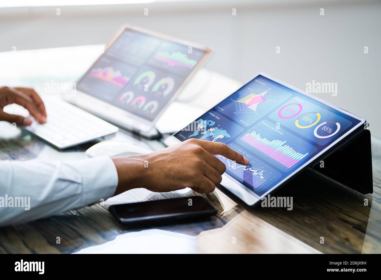 African American Financial Business Advisor Using Computer Stock Photo ...