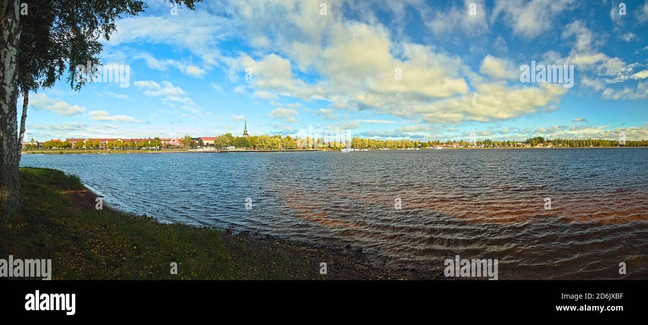 View over lake Siljan on the town of Mora Stock Photo - Alamy