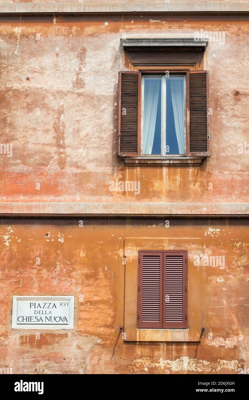 Traditional architecture on Piazza della Chiesa Nuova, Rome, Italy ...