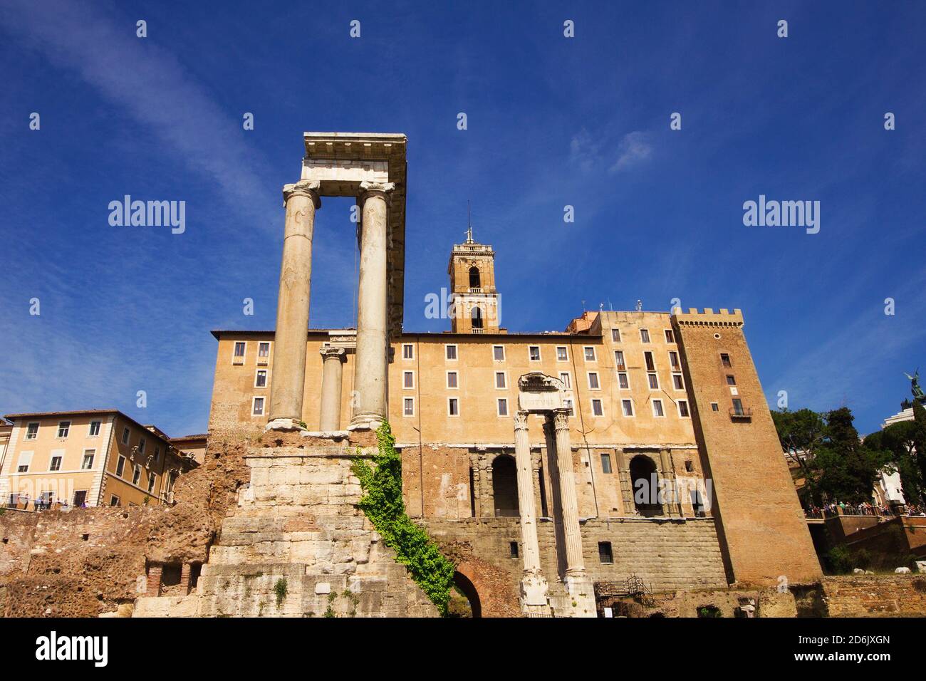 Temple of Saturn and Temple of Vespasian and Titus standing in front of ...