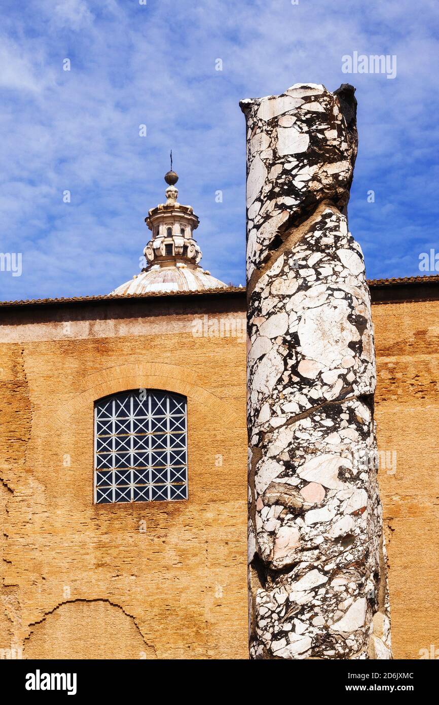 Column in front of Curia Julia in the Roman Forum, Italy Stock Photo ...
