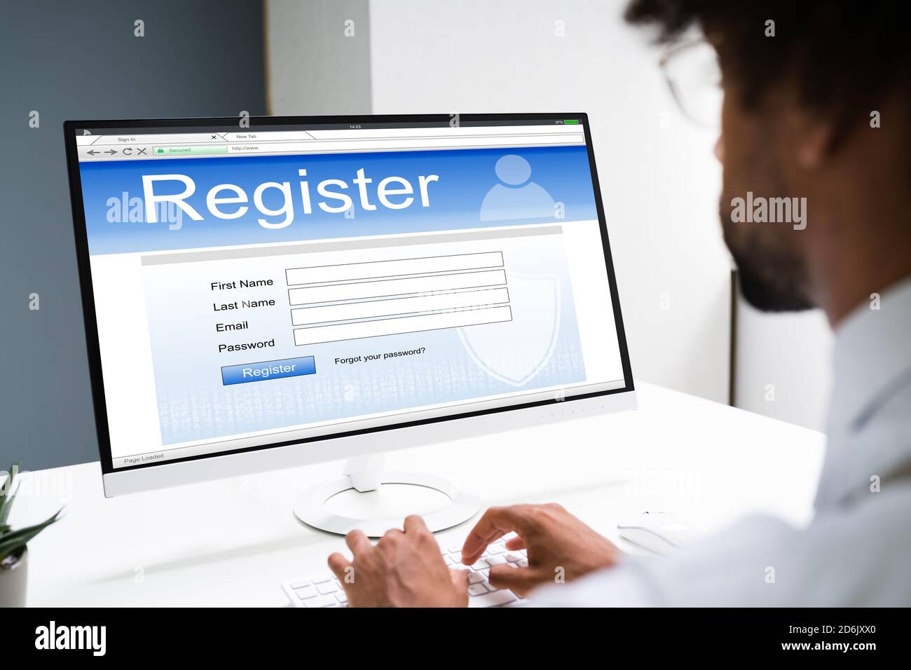 African american user hi-res stock photography and images - Alamy