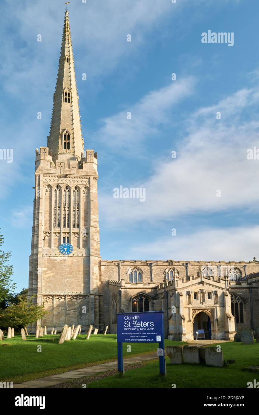 South side of St Peter's church, Oundle, England Stock Photo - Alamy