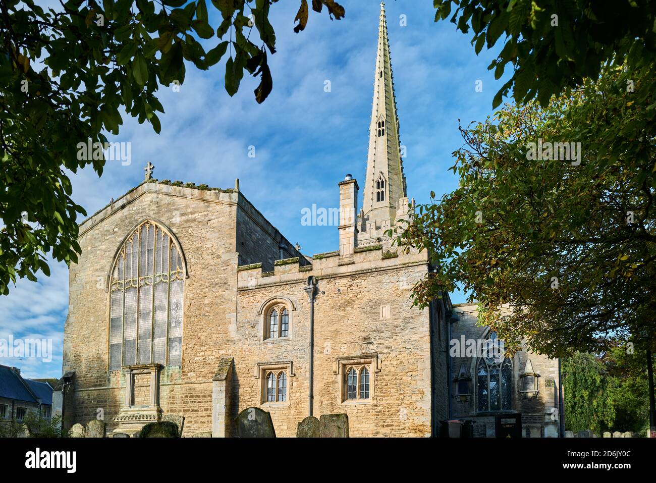East end of St Peter's church, Oundle, England Stock Photo - Alamy