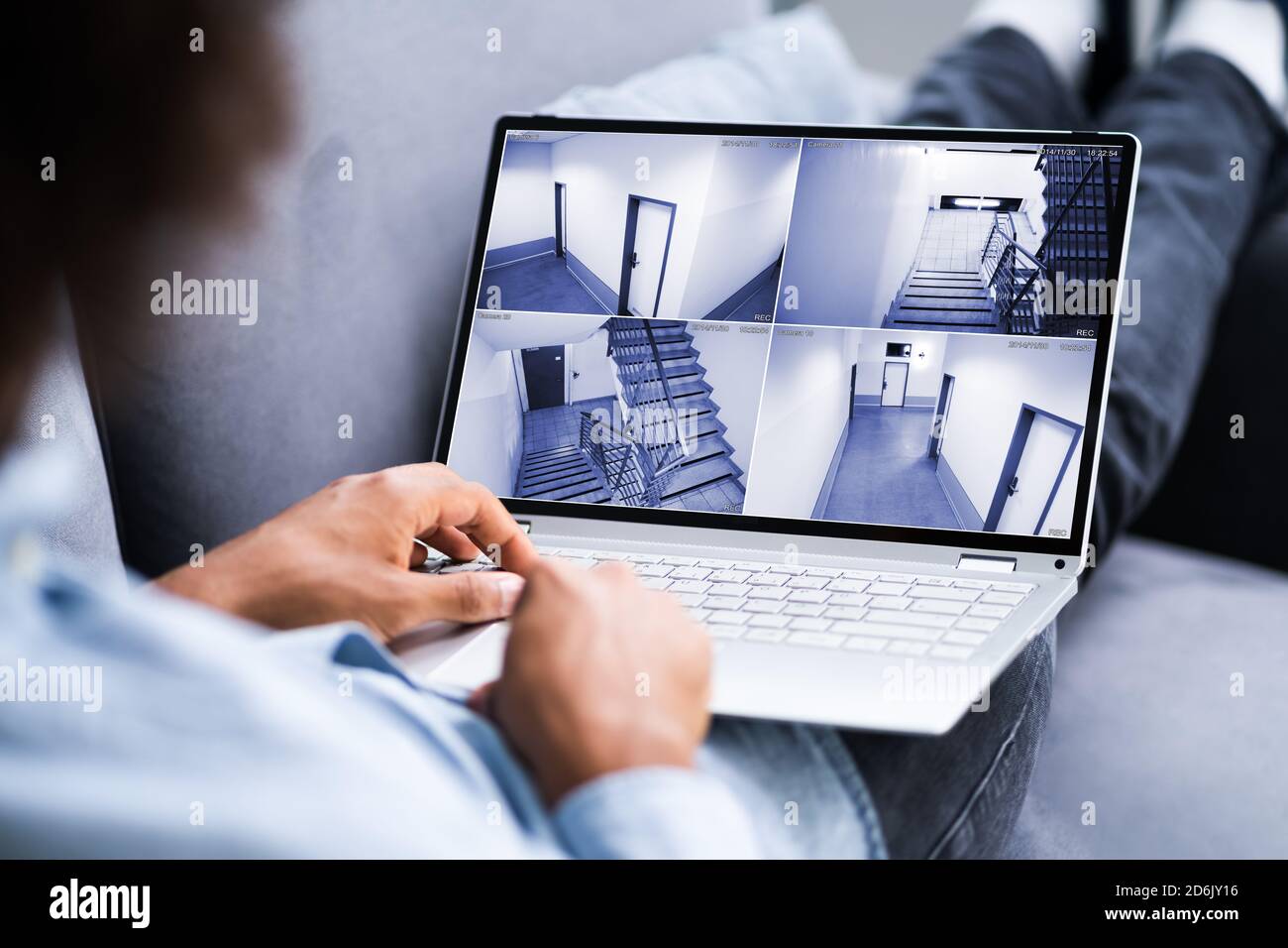 CCTV Security Camera Surveillance Footage On Laptop Stock Photo - Alamy