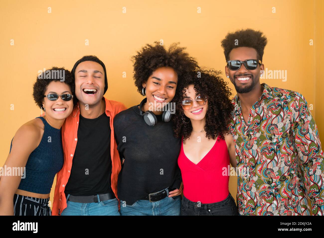 Portrait of Afro friends having fun together and enjoying good time ...