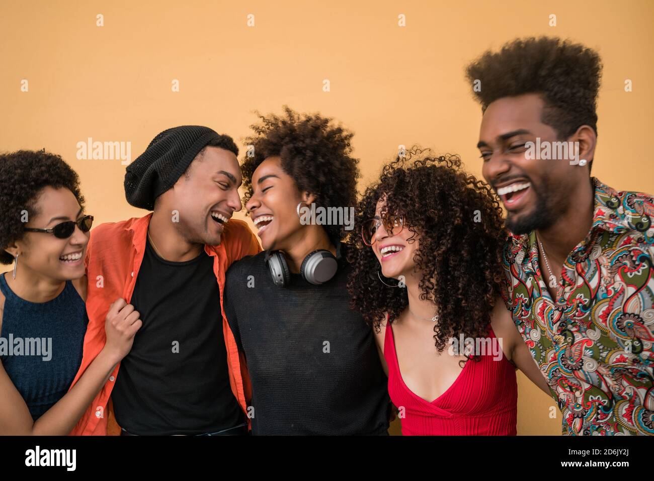 Portrait of Afro friends having fun together and enjoying good time ...