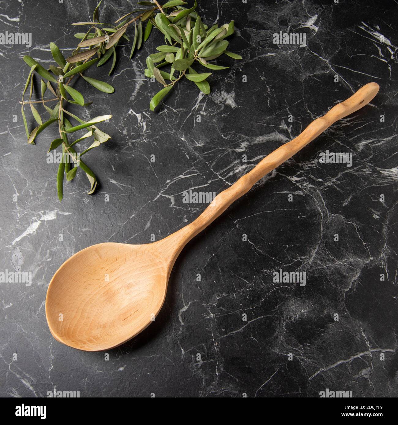 hand crafted wooden spoons in the kitchen Stock Photo - Alamy