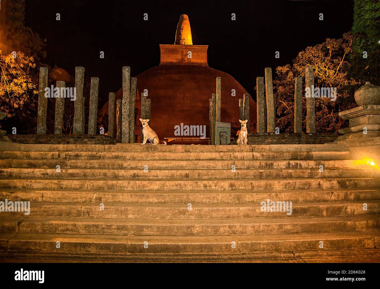 Ancient Buddhist temple at night Stock Photo - Alamy