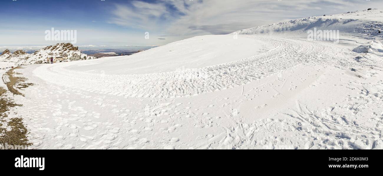 Ski resort of Sierra Nevada in winter, full of snow Stock Photo - Alamy