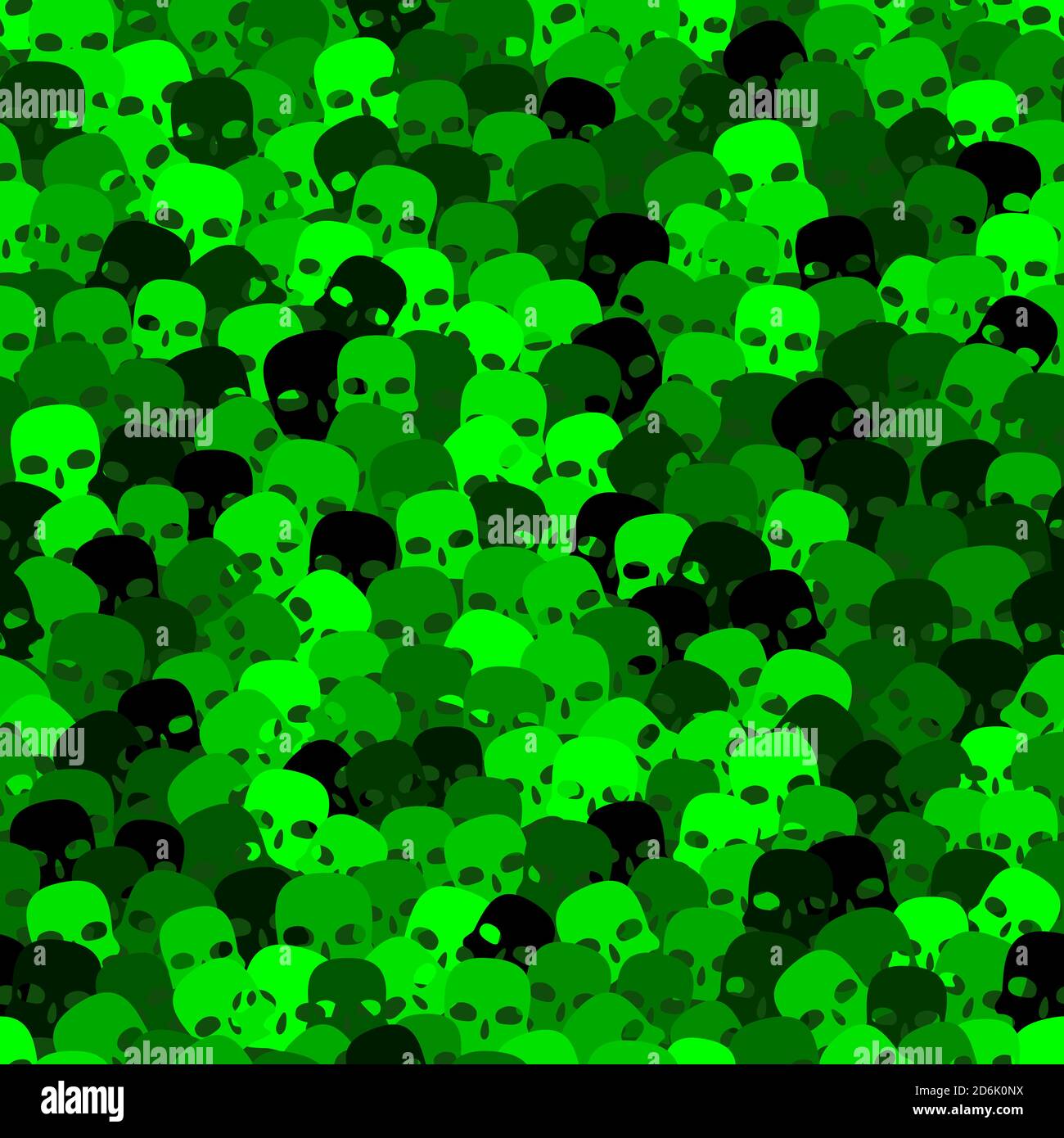 Funny seamless toxic green scull pattern background for Halloween Stock ...