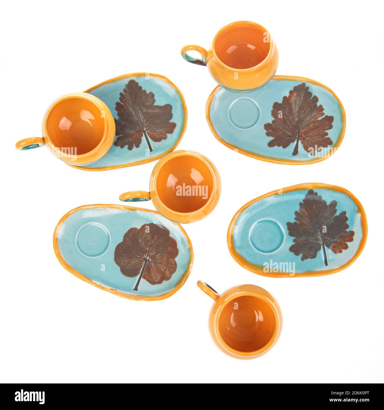 handmade ceramic coffee cups isolated Stock Photo - Alamy