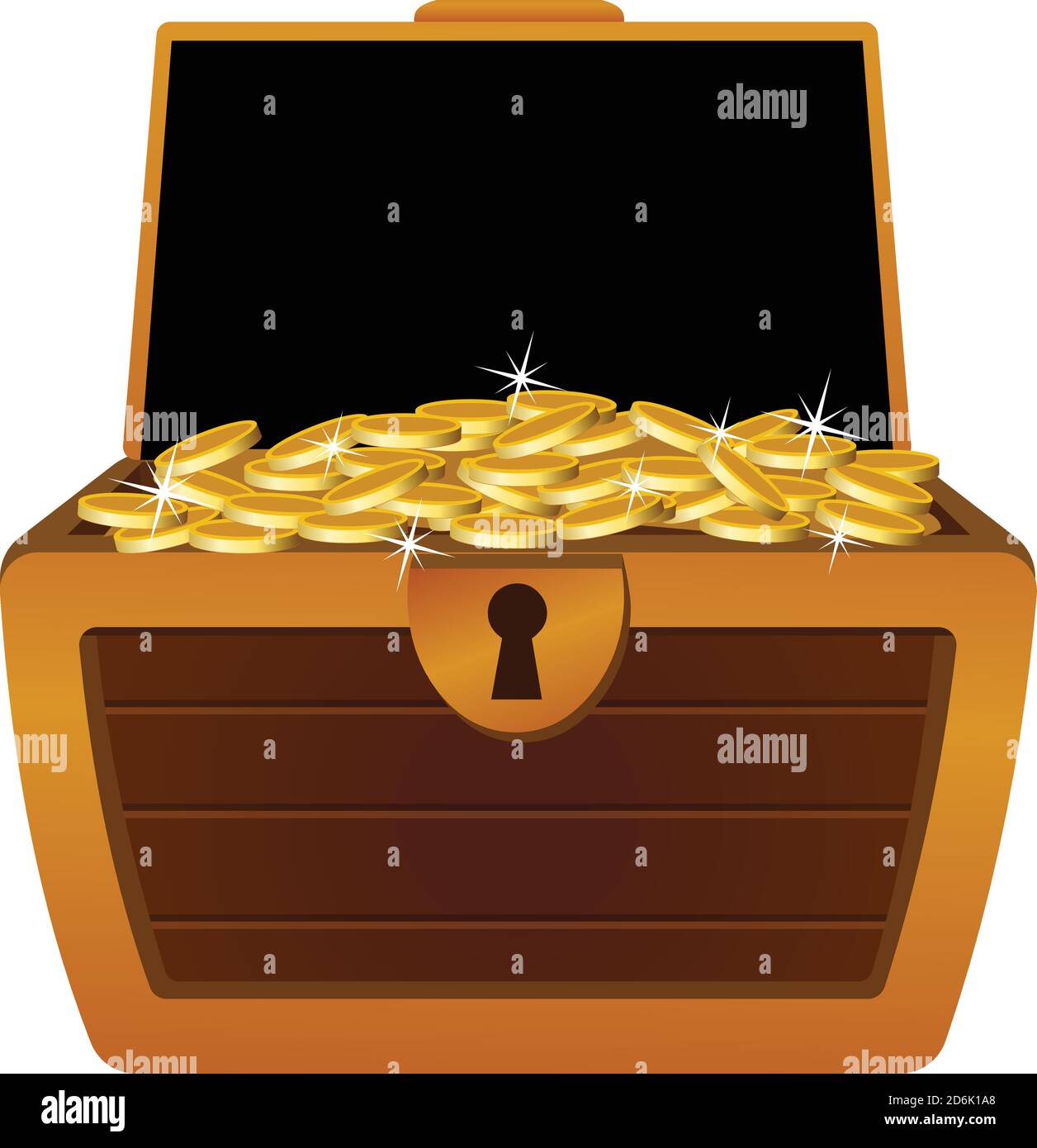Gold dower chest icon. Cartoon of gold dower chest vector icon for web ...