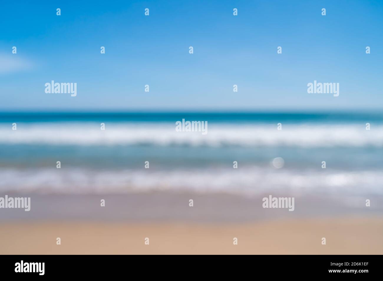 Blur summer bokeh beach with sun light and blue sky background Stock ...