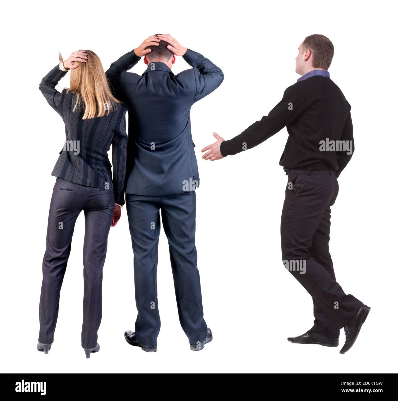 Back view group business people in suit. Business team. Rear view ...