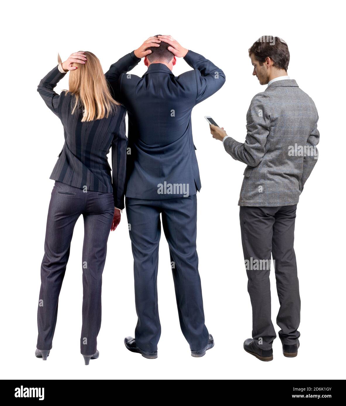 Back view group business people in suit. Business team. Rear view ...