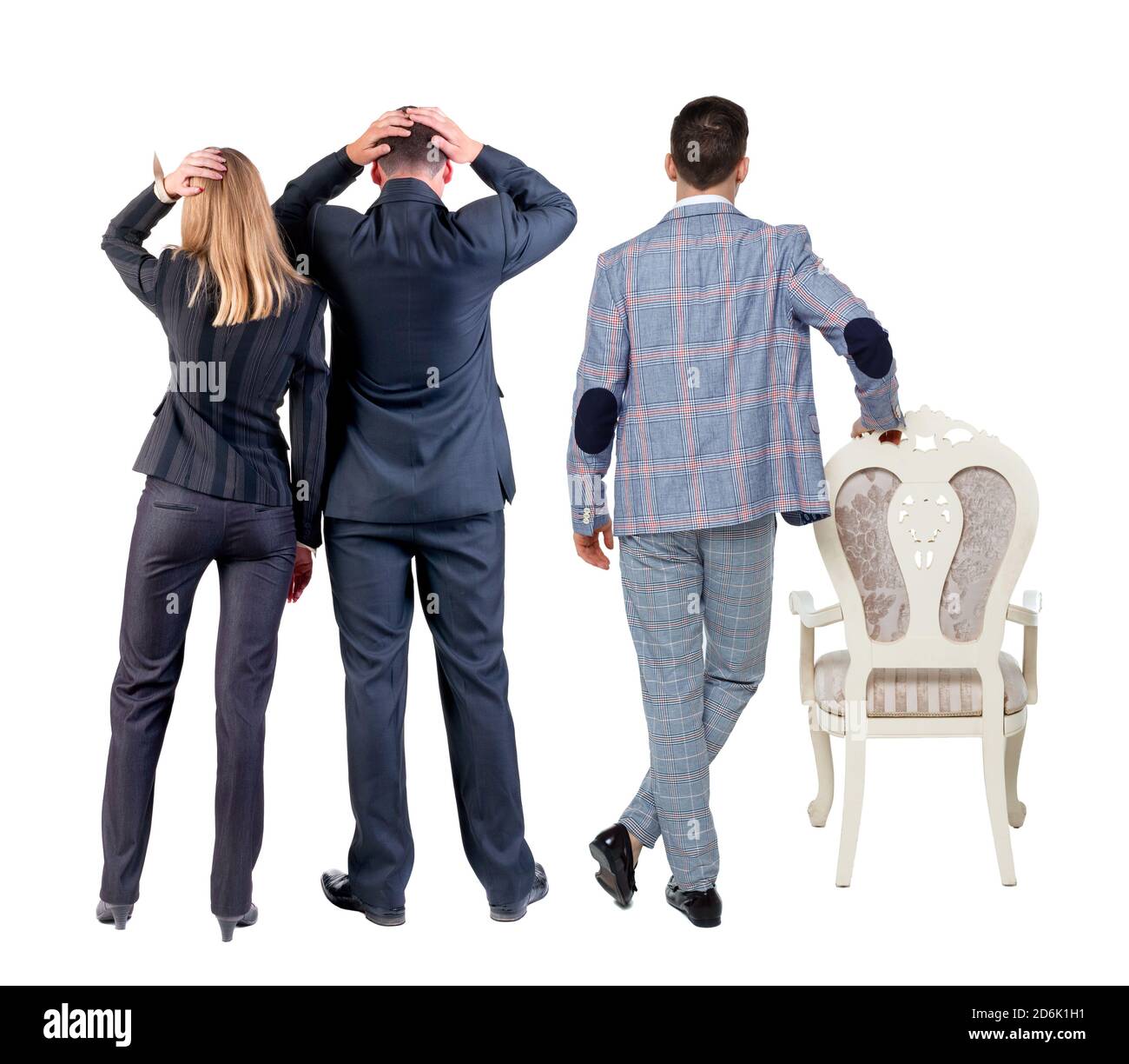 Back view group business people in suit. Business team. Rear view ...