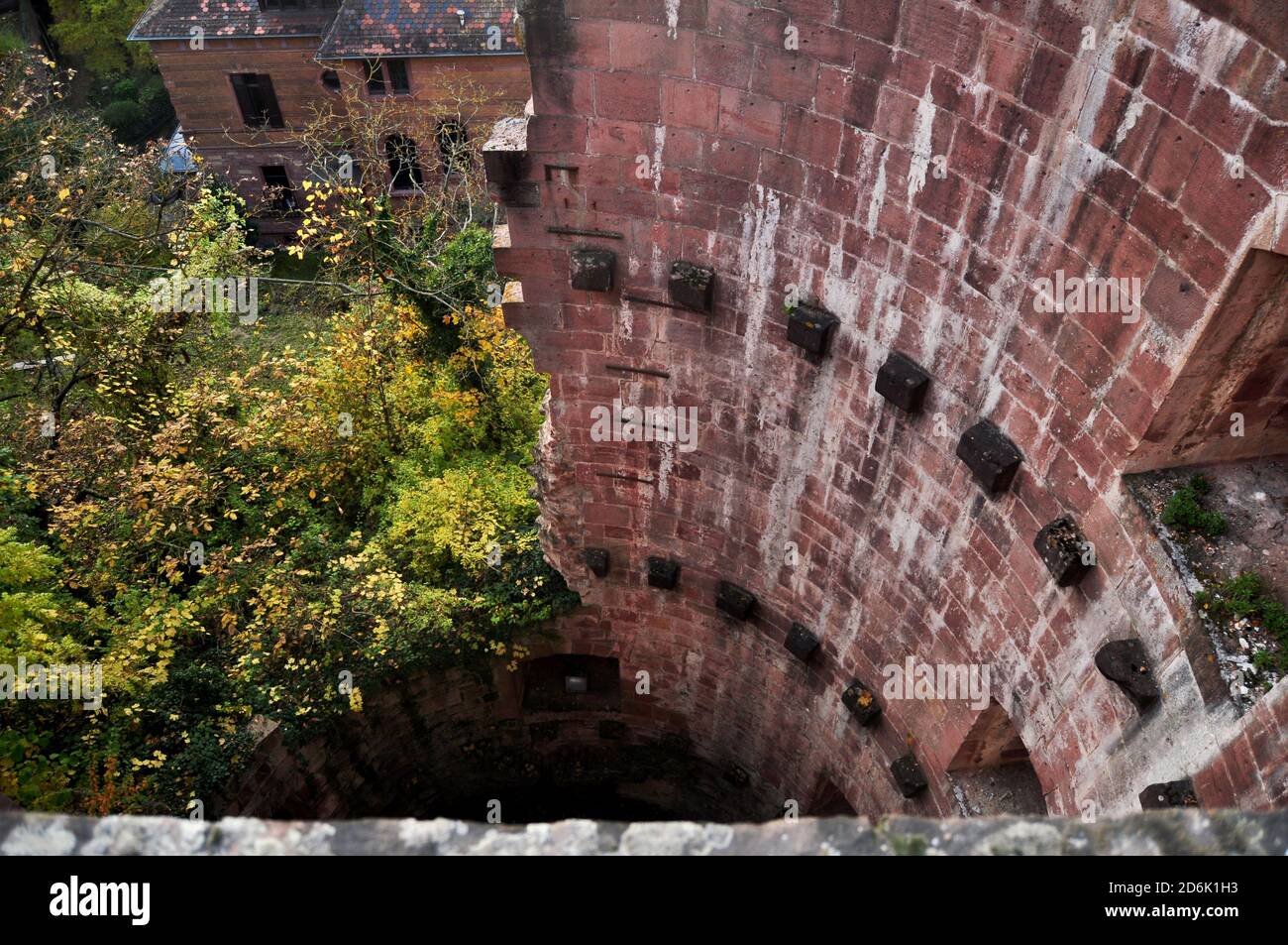 Inside and structure building of ancient ruins Heidelberg Castle or ...
