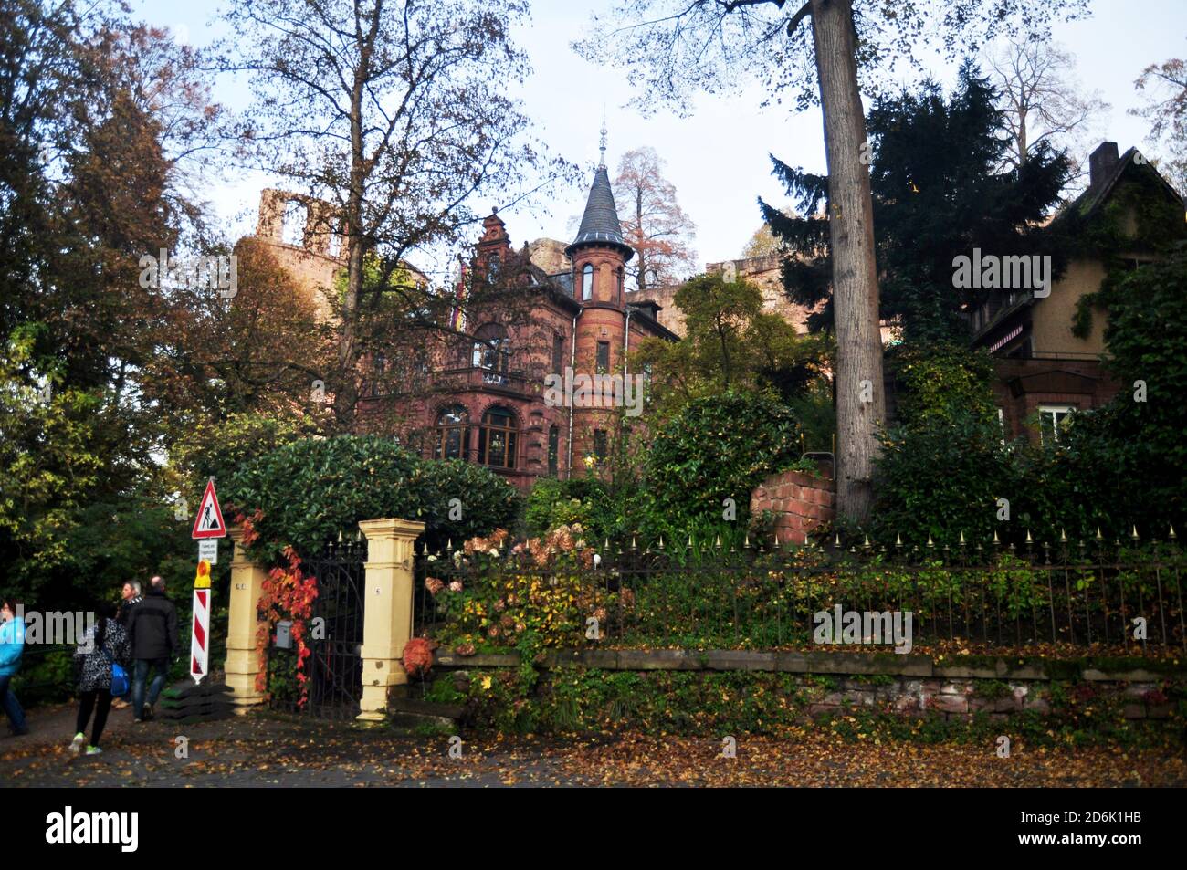 Inside and structure of ancient ruins Heidelberg Castle or Heidelberger ...