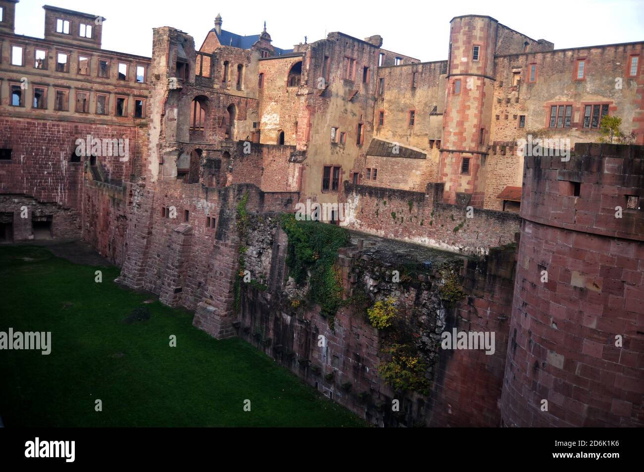 Inside and structure building of ancient ruins Heidelberg Castle or ...