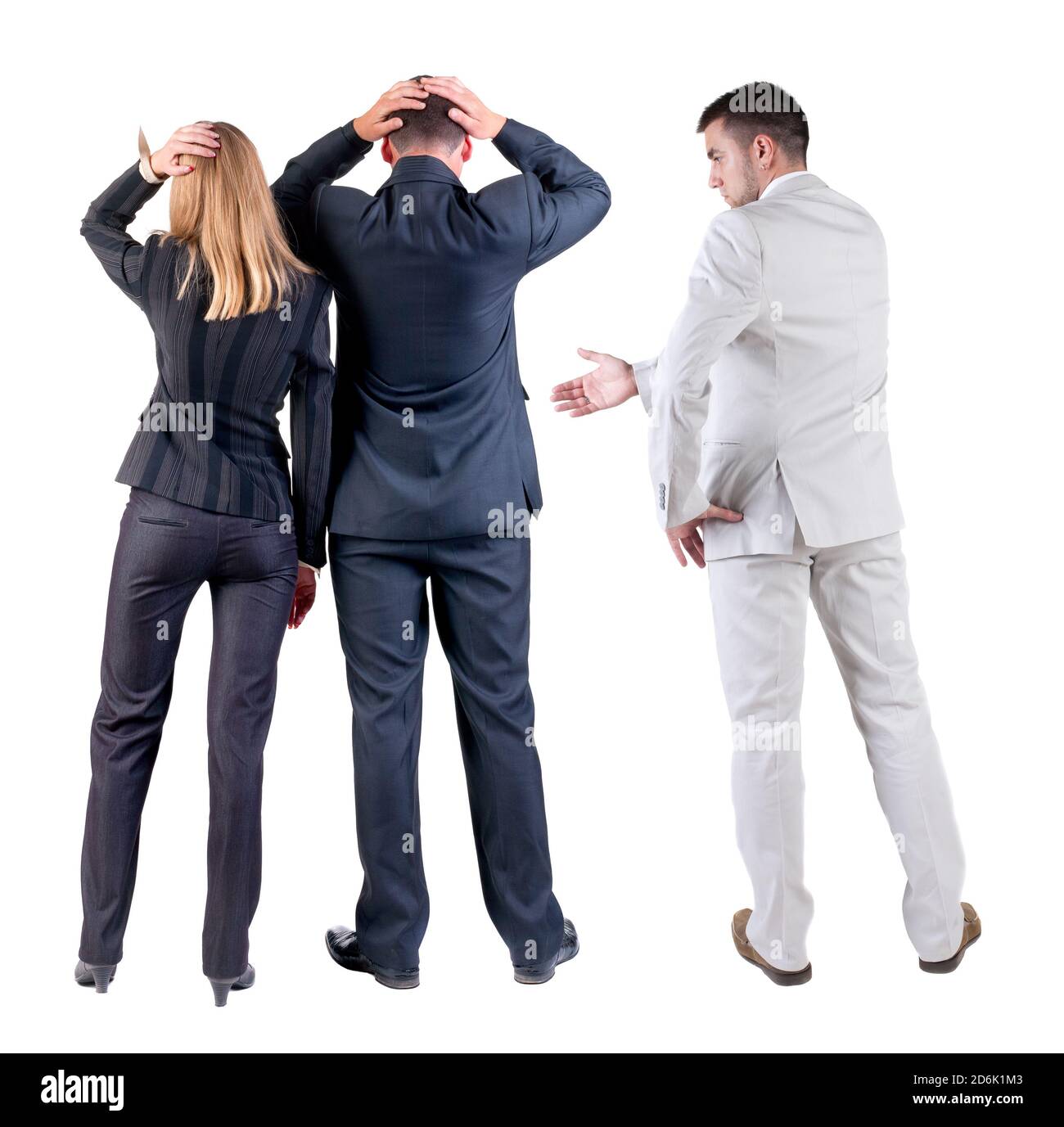 Back view group business people in suit. Business team. Rear view ...