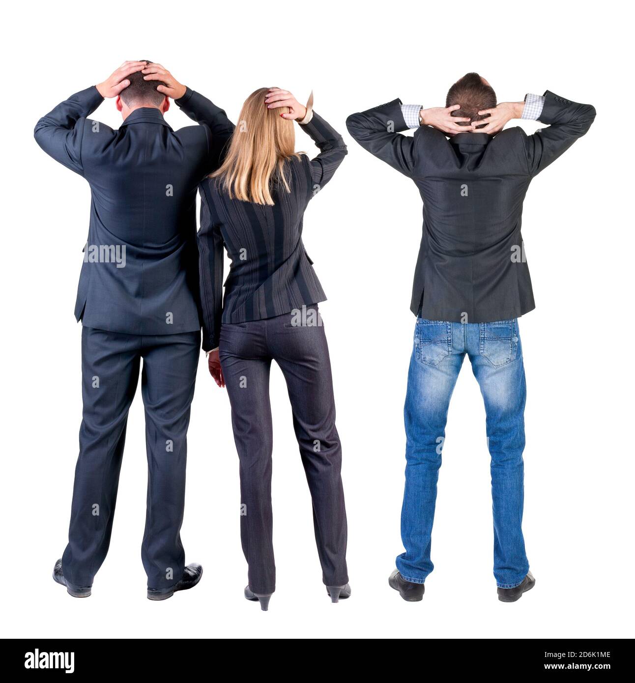 Back view group business people in suit. Business team. Rear view ...