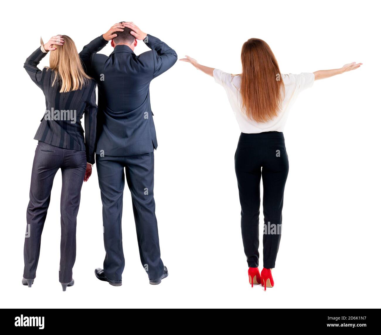 Back view group business people in suit. Business team. Rear view ...