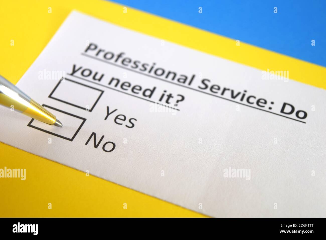 One person is answering question about professional service Stock Photo ...