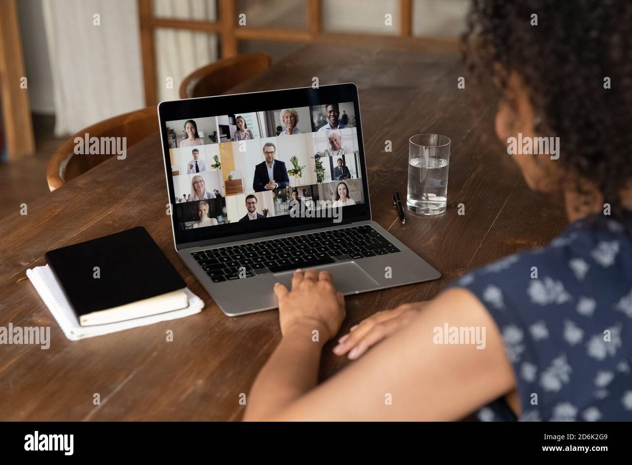 Black person on video call back view hi-res stock photography and ...