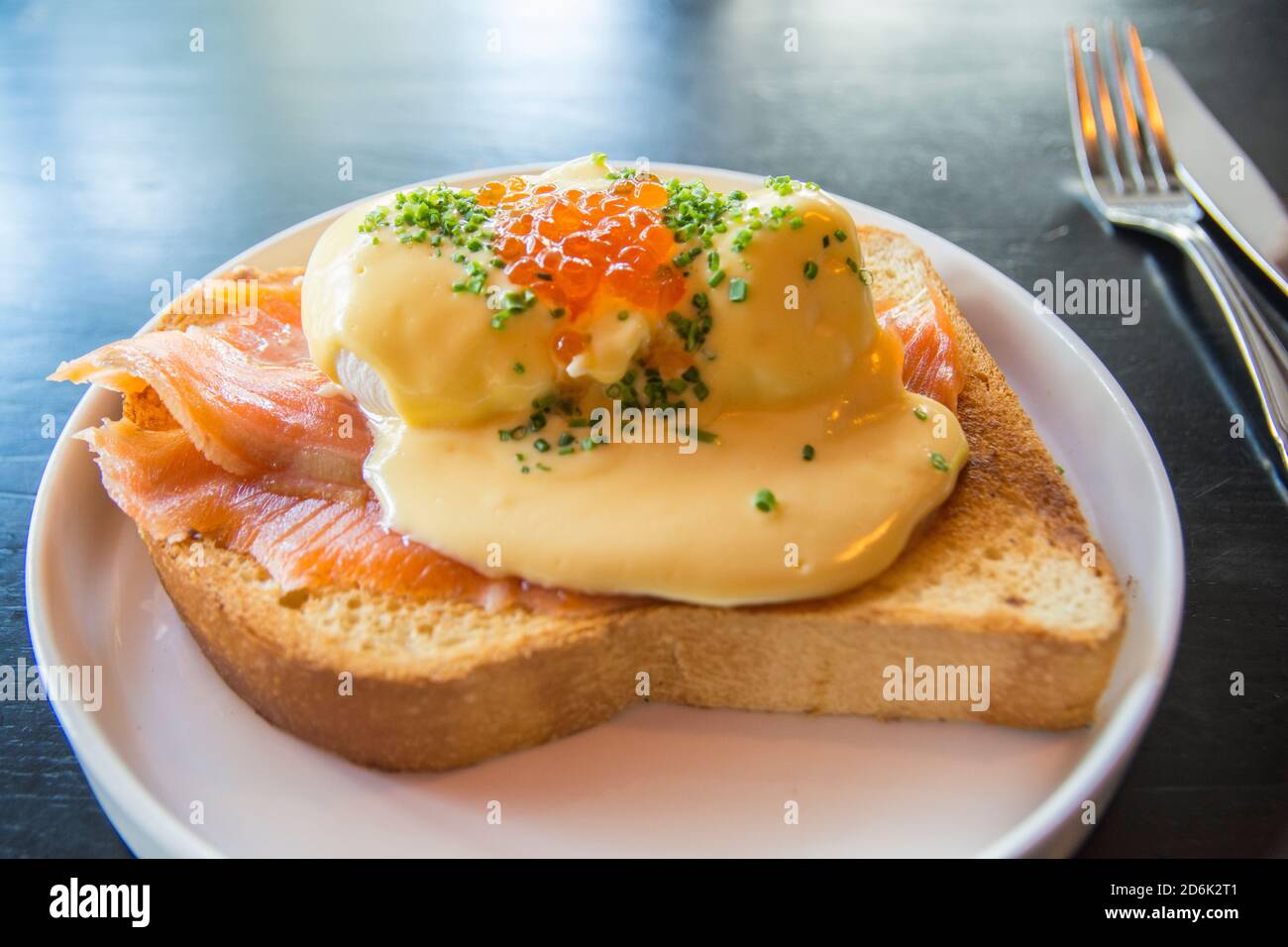 Eggs Benedict Royal, with smoked Salmon, poached eggs, Hollandaise ...