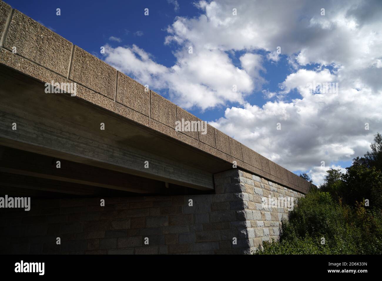 Low angle shot of an underground bridge under the cloudy sky Stock ...