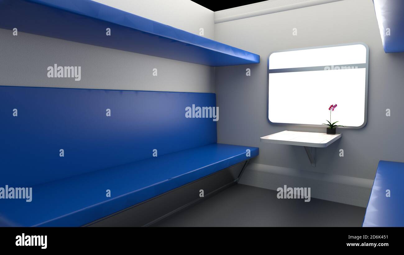 3d illustration of a Train coupe Stock Photo - Alamy