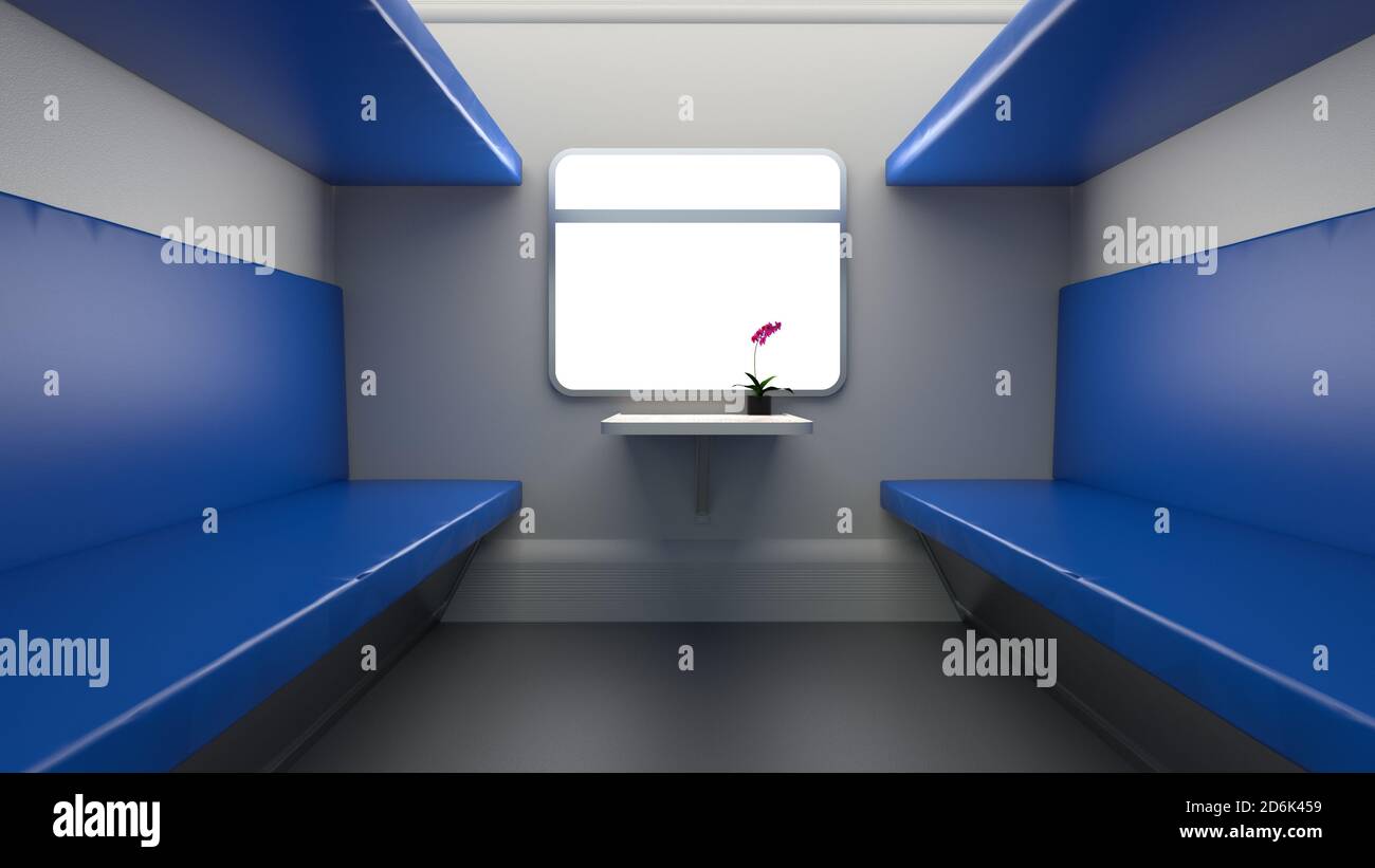 3d illustration of a Train coupe Stock Photo - Alamy