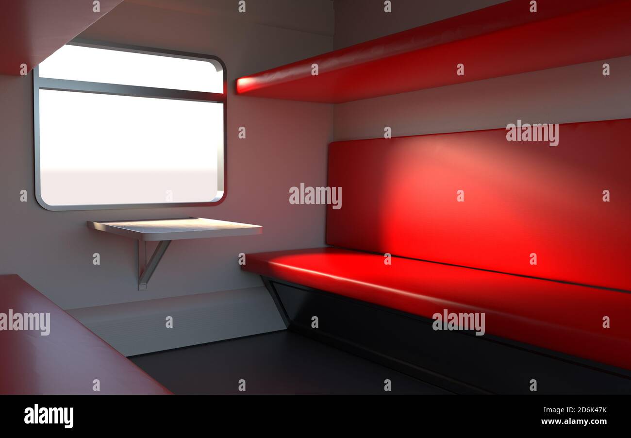 3d illustration of a Train coupe Stock Photo - Alamy