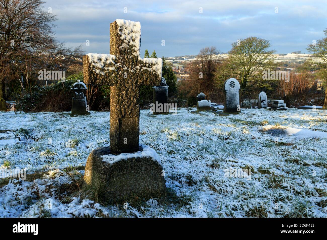 Winter scene at Blackburn Cemetery Stock Photo - Alamy