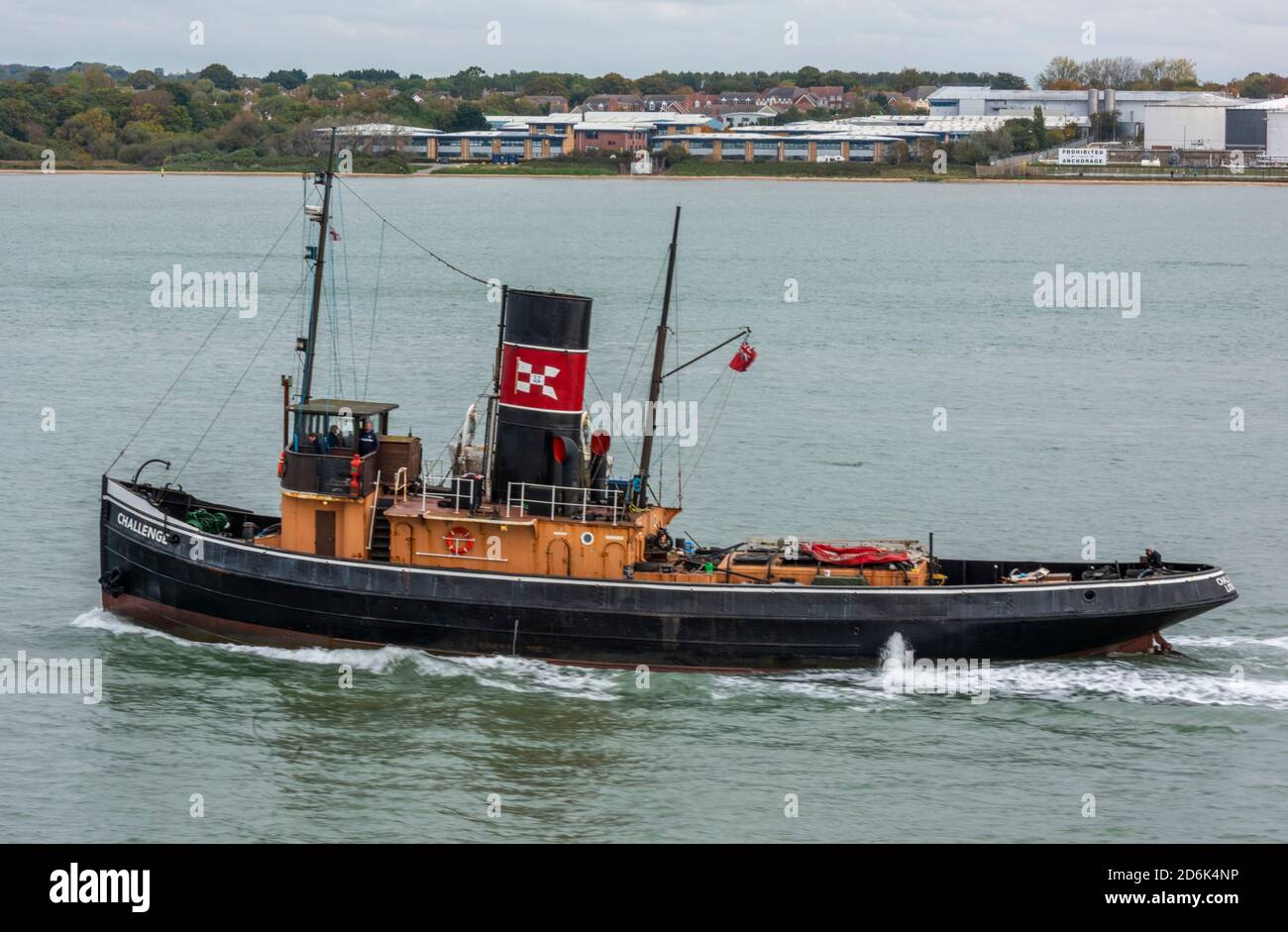 the steam tug challenge underway in southampton water near the port of ...